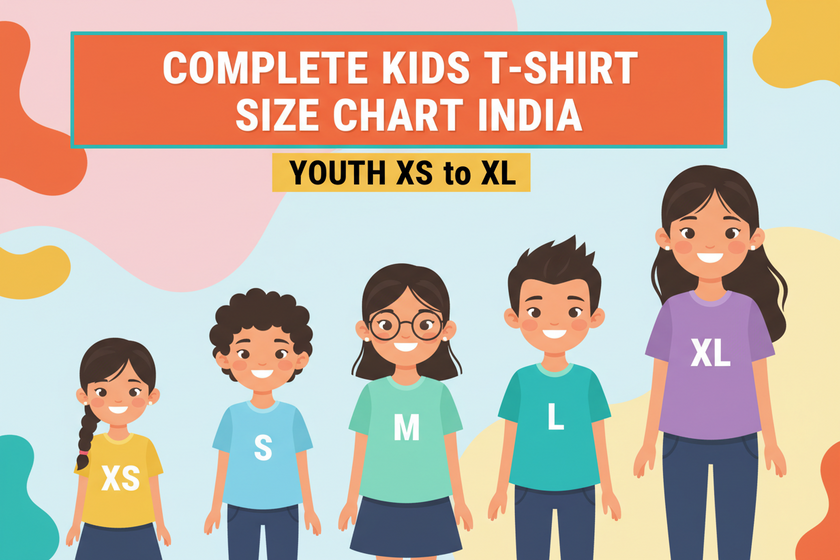 Complete Kids T-Shirt Size Chart India: Youth XS to XL | JusCubs – Juscubs