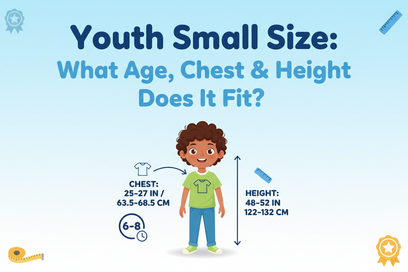 Youth Small Size: What Age, Chest & Height Does It Fit? – Juscubs